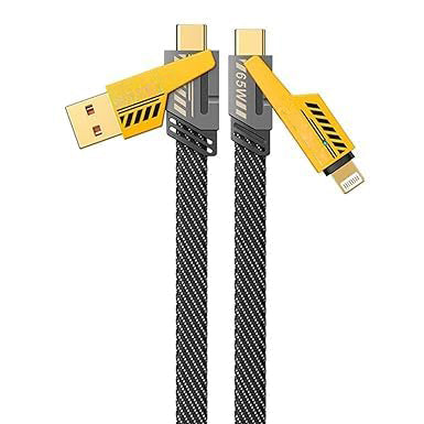 Digimate 4 in 1 Braided 1 Meter Cable | 65W Fast Charging Compatible f